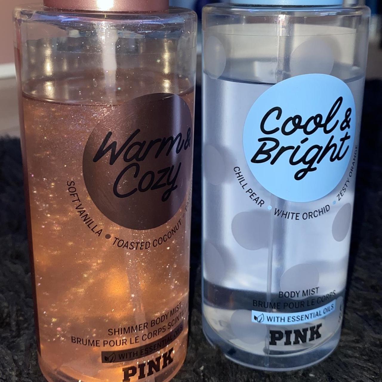 PINK Shimmer & regular Body Mist Both Used as seen... - Depop
