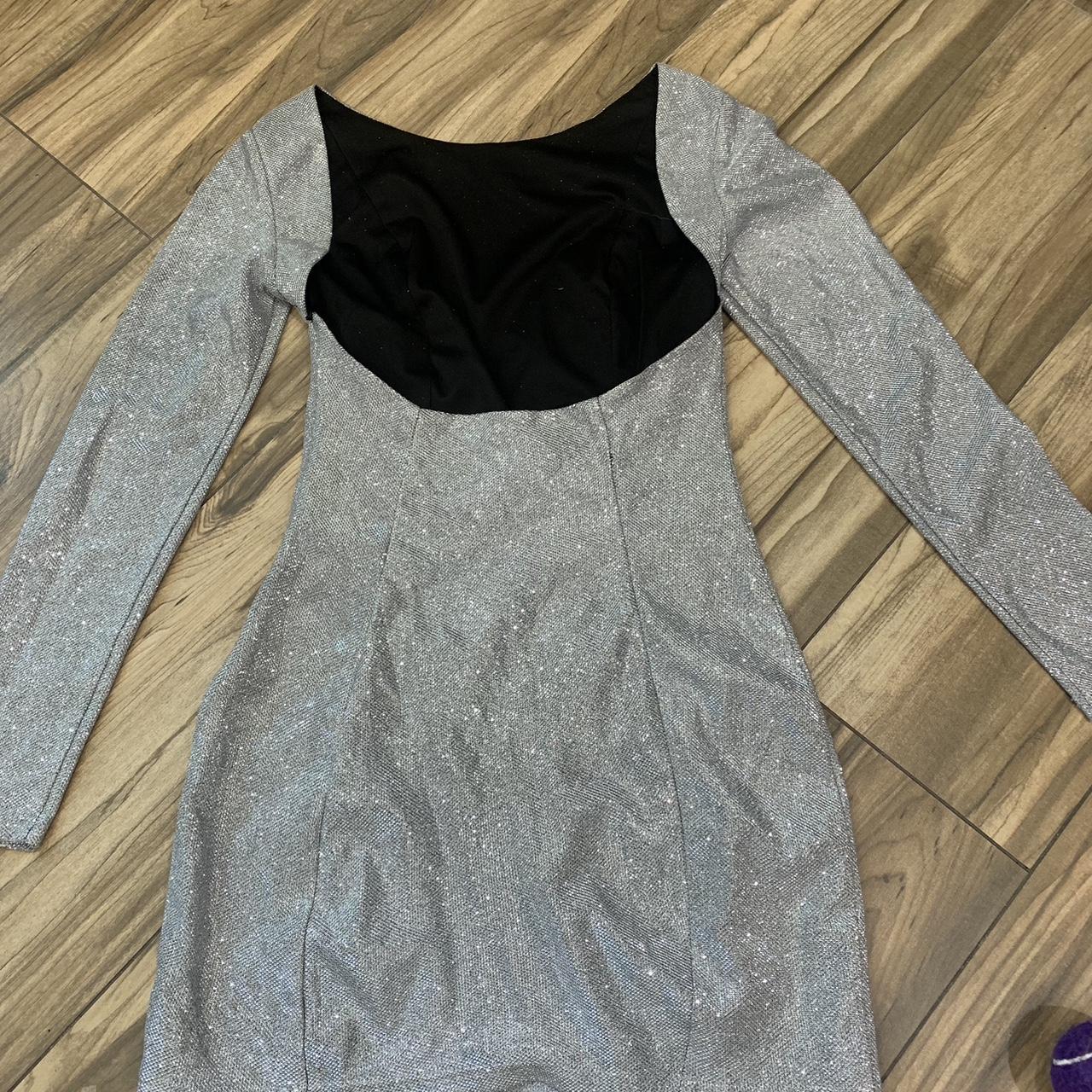 Meshki backless silver glitter mini dress - size 8.... - Depop