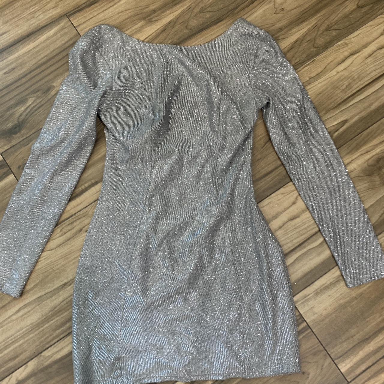 Meshki backless silver glitter mini dress - size 8.... - Depop