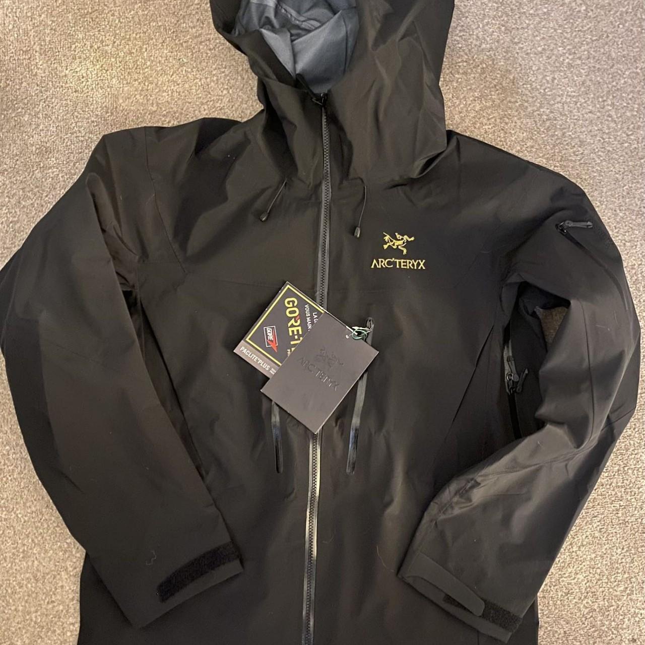 Arcteryx Alpha Sv Golden Black Jacket Size M - Depop