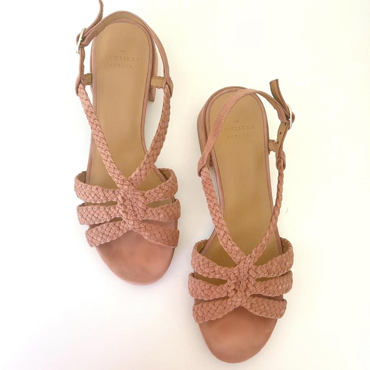 Sezane Low Rosa Sandals in Blush suede, never... - Depop
