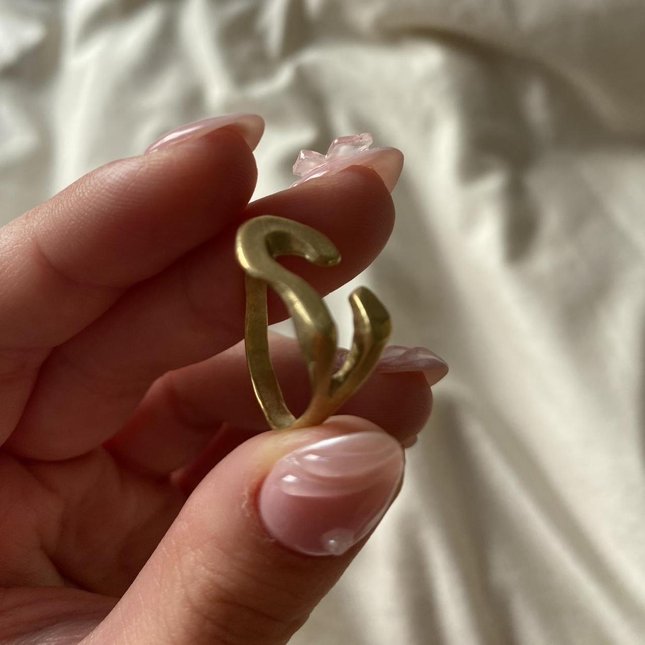 gold chunky organic ring 🎀 free shipping on... - Depop