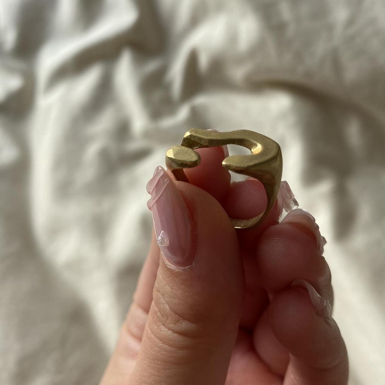 gold chunky organic ring 🎀 free shipping on... - Depop