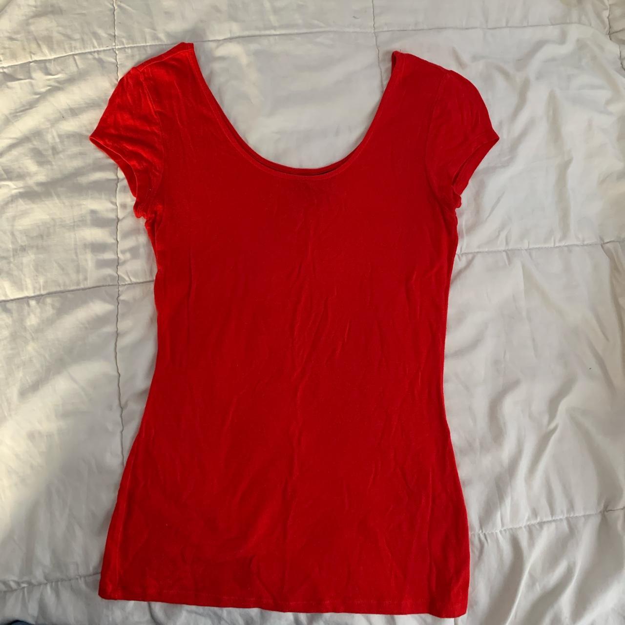 Flattering red top in size small. - Depop