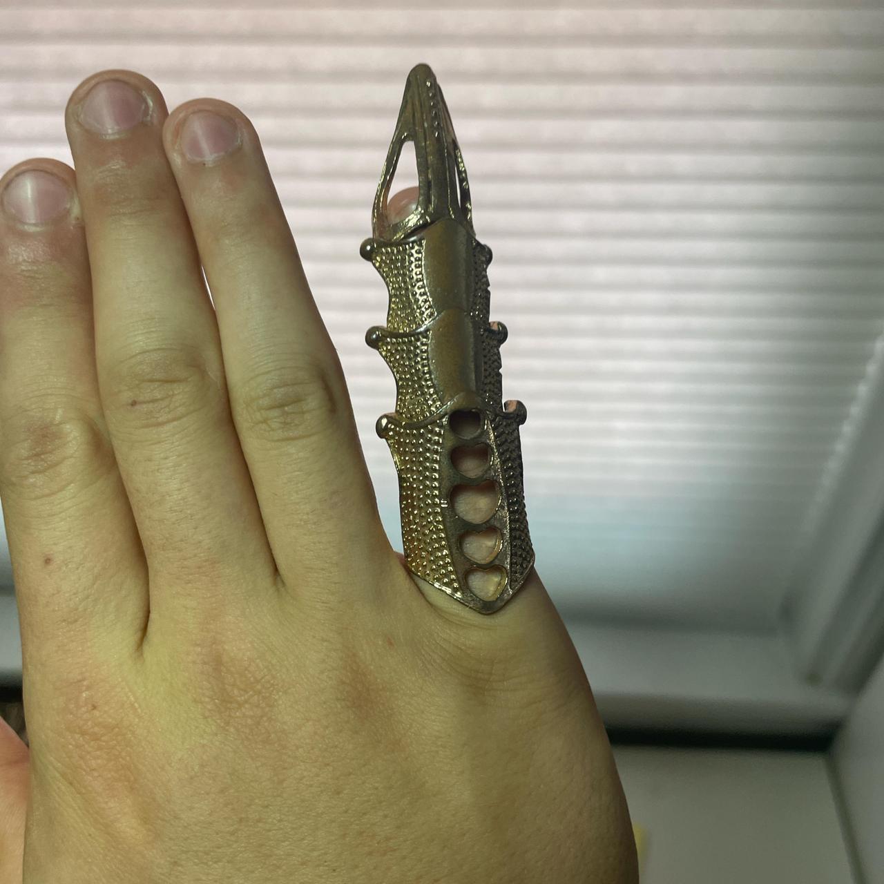 Y2K gold finger ring, adjustable #jewellery | Depop