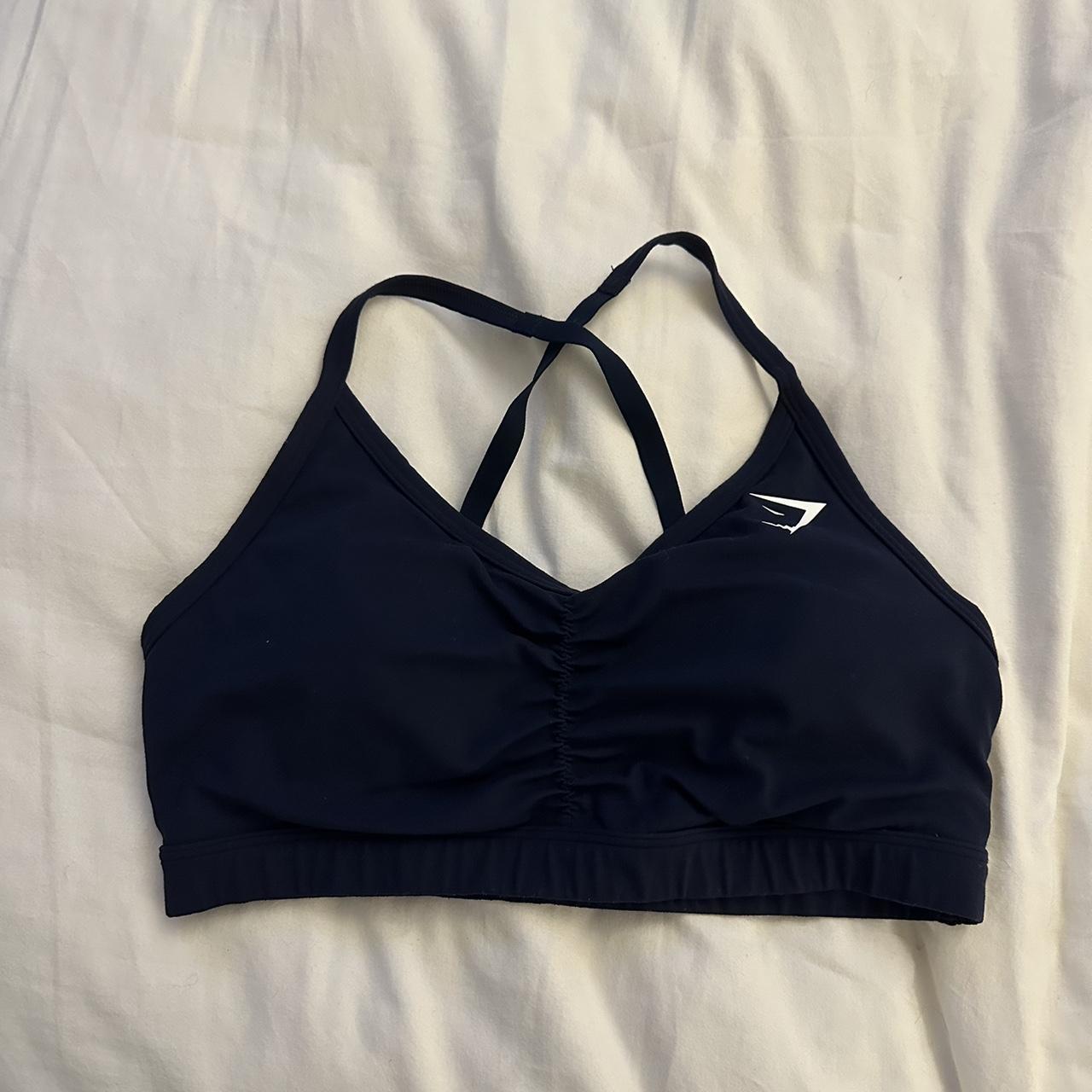 Gymshark v-neck sports bra size medium and color... - Depop