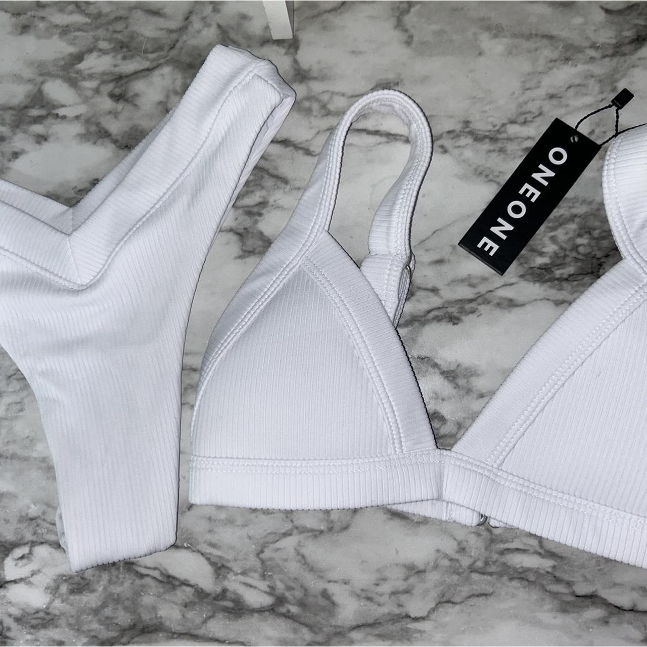 One One Swim white bathing suit set! Never worn... - Depop