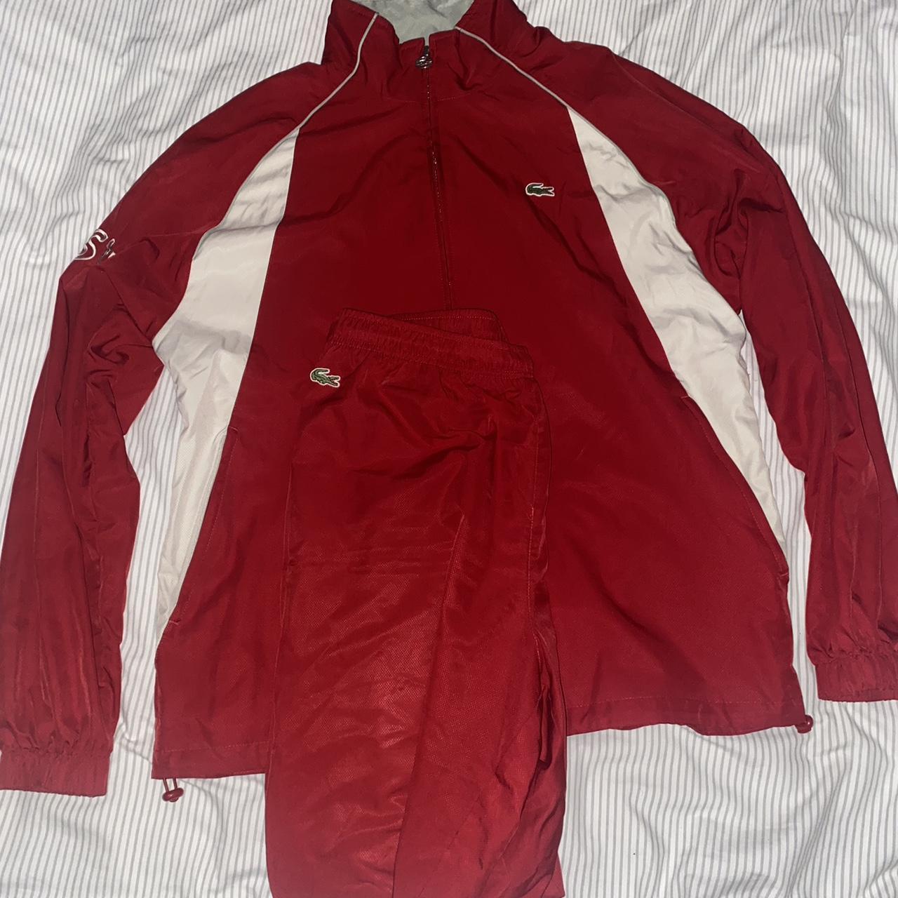 very rare vintage red Lacoste tracksuit absolute... - Depop