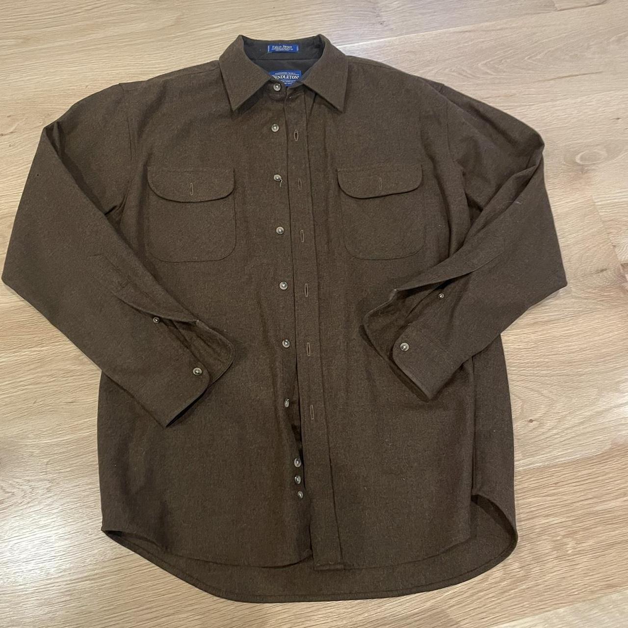 Vintage brown 80s Pendleton sweater/flannel!!pure... - Depop