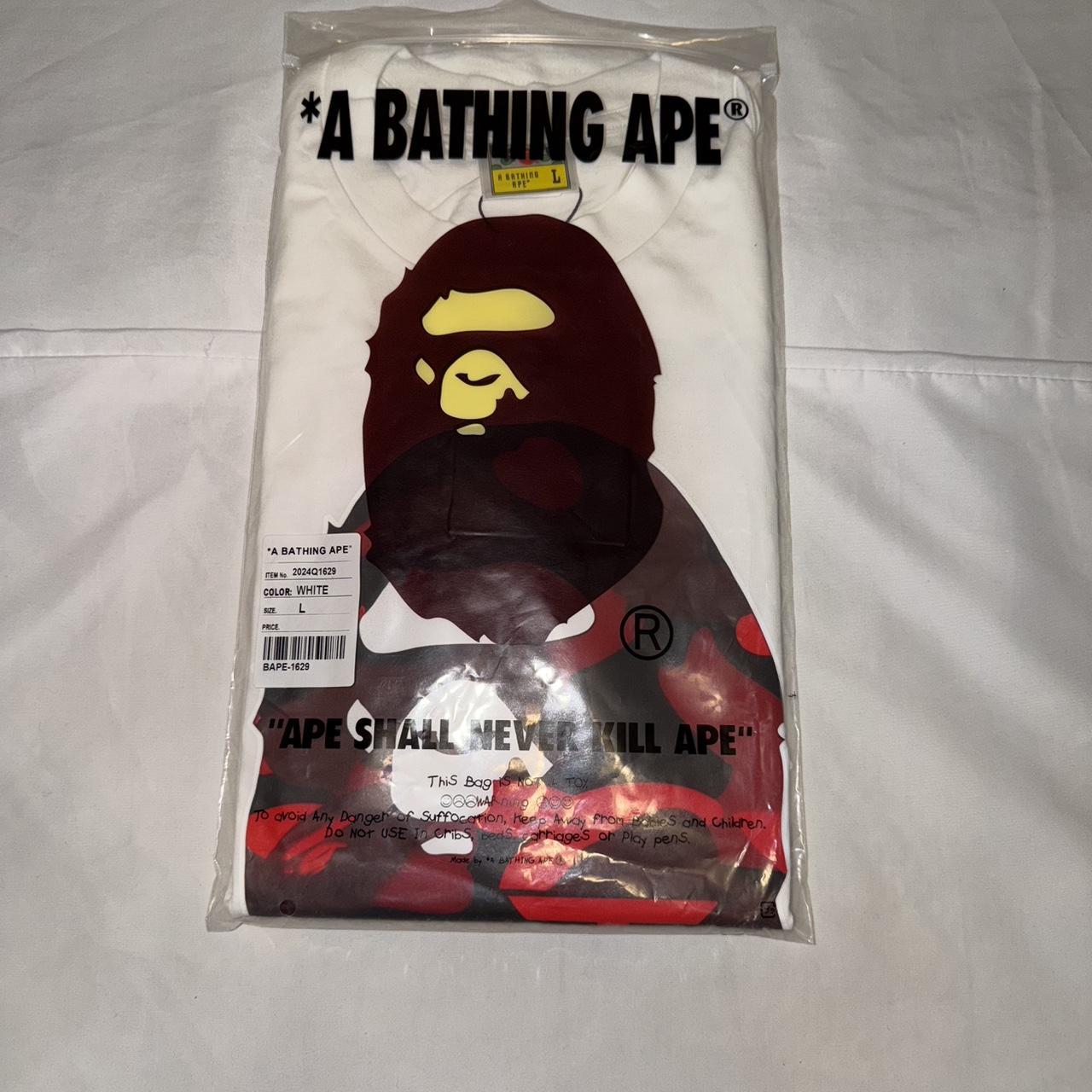 White BAPE X FAZE CLAN tee Size Large New with tags... | Depop
