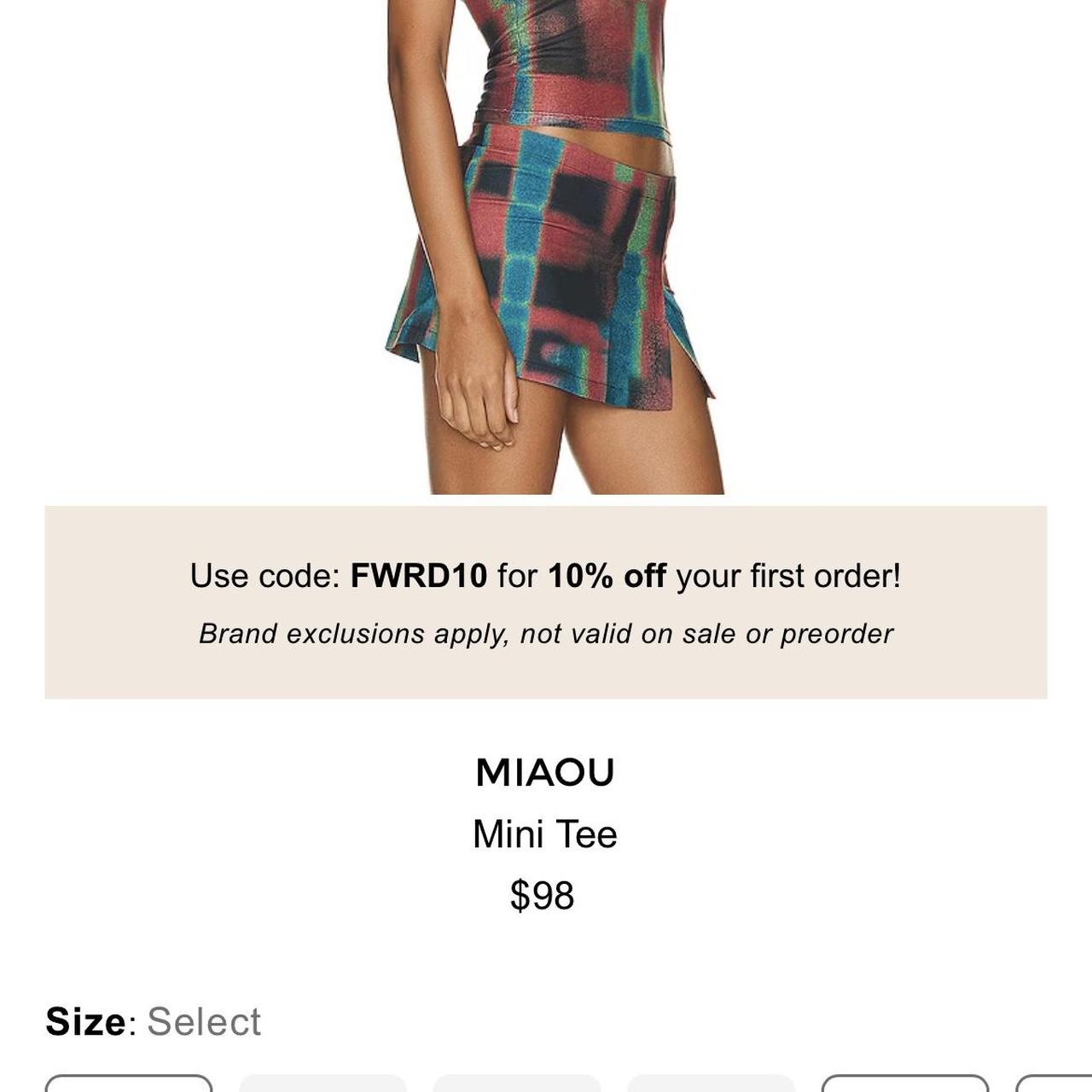 MIAOU blue and green floral mesh mini tee. Bought as... - Depop