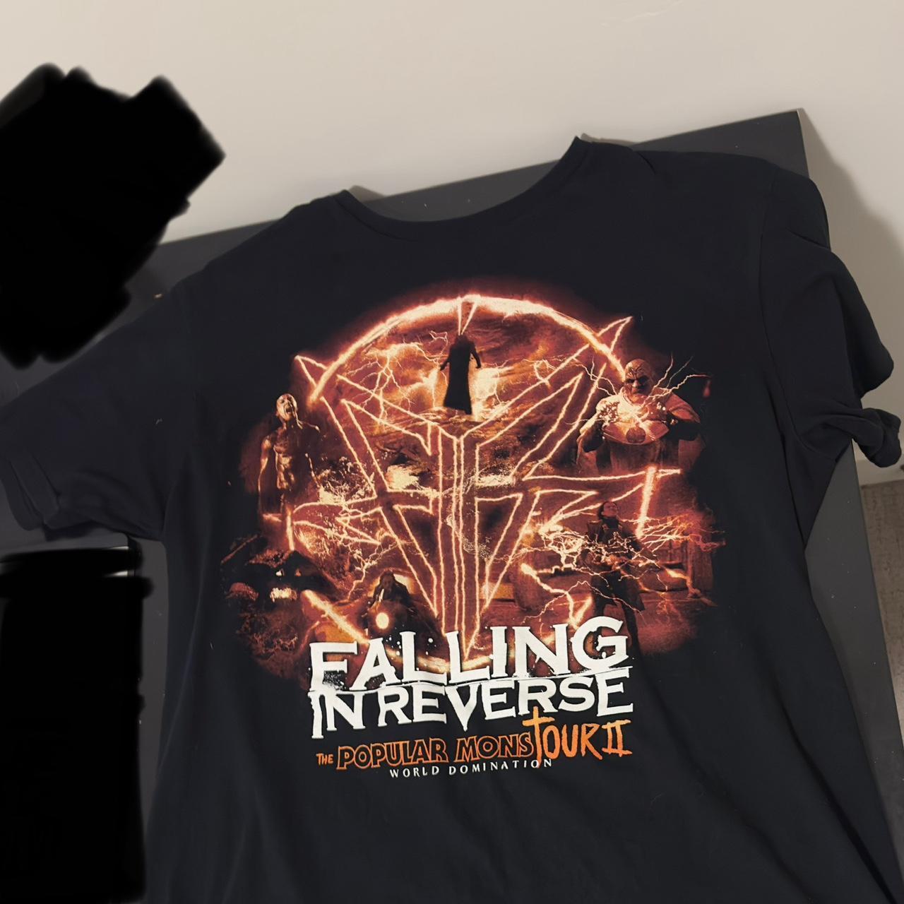 Falling in Reverse The Popular MonsTour II black tee... | Depop