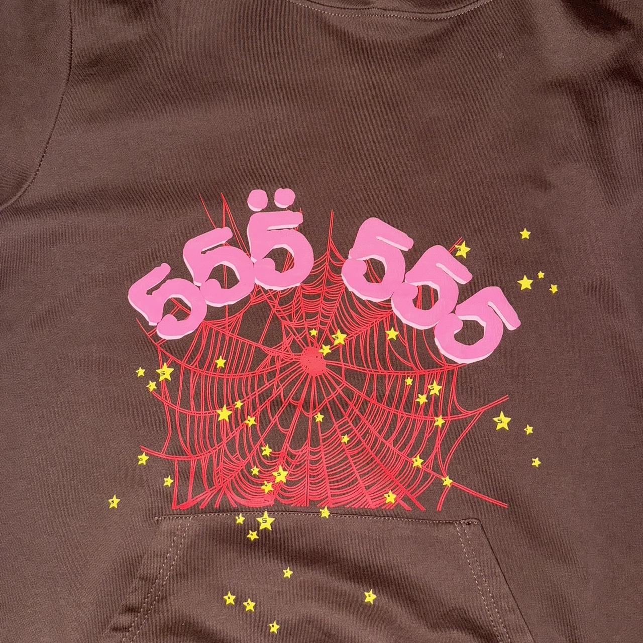 Brown and pink 666 Spider hoodie brown, pink,... | Depop