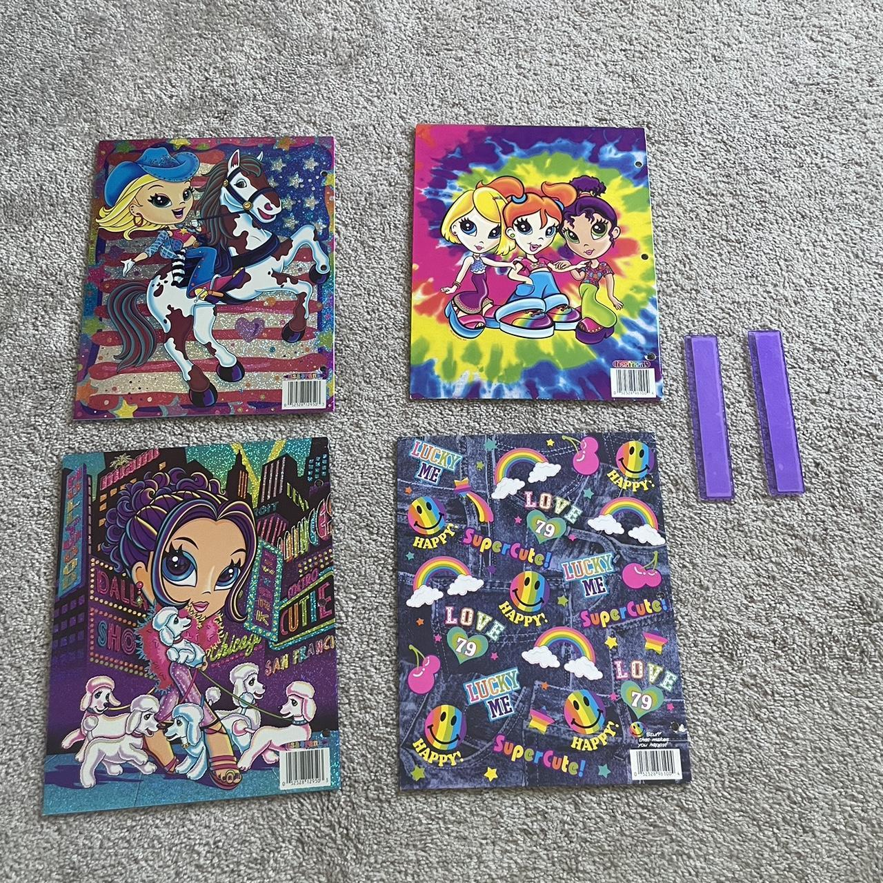 Y2K Lisa Frank 4 folders and 2 rulers. All were... - Depop