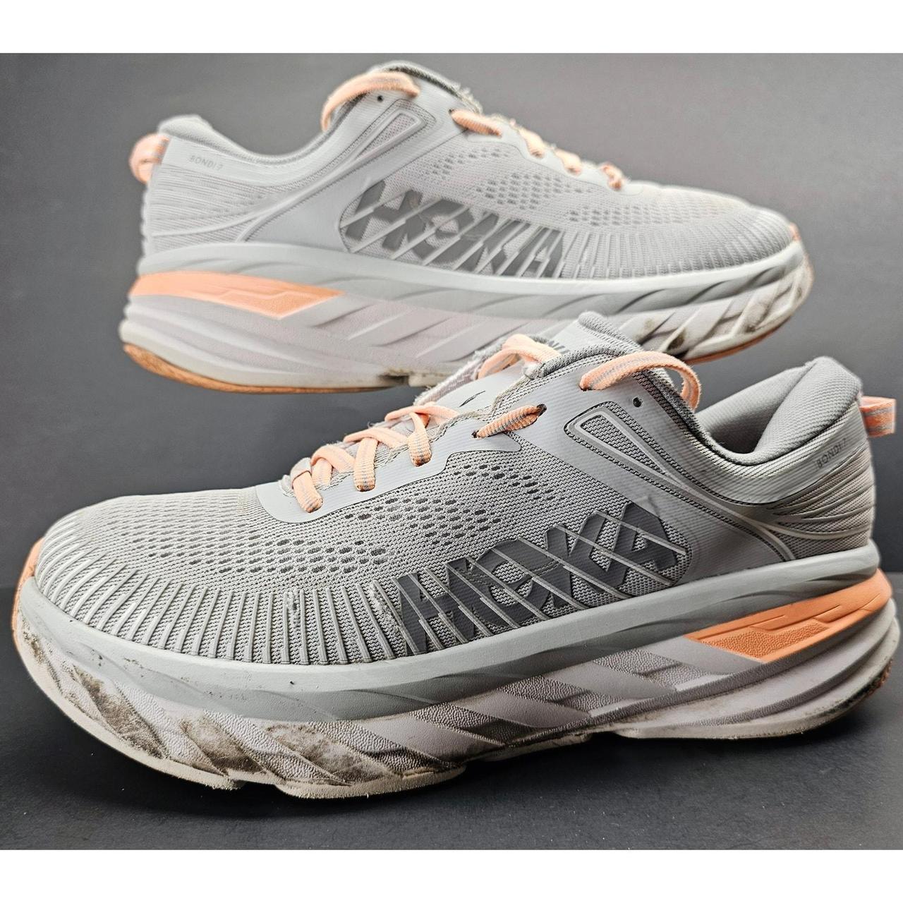 Hoka have black paint on midsole side. Details also... | Depop