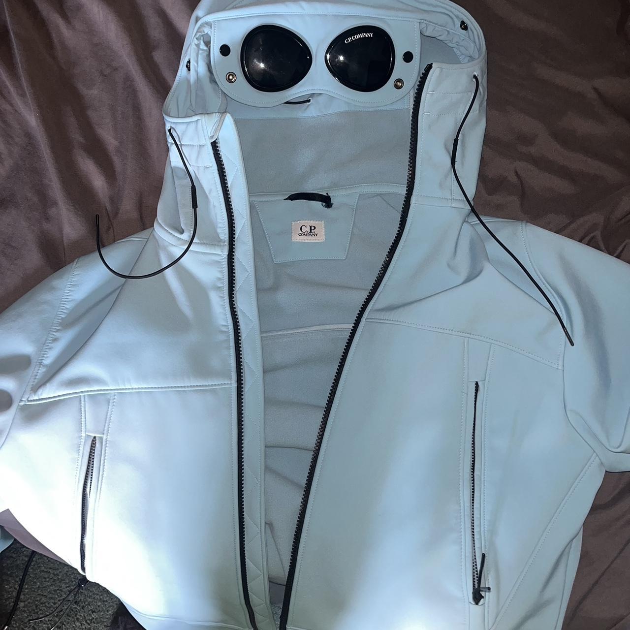 MEDIUM LIGHT BLUE SOFTSHELL GOGGLED JACKET CP... - Depop
