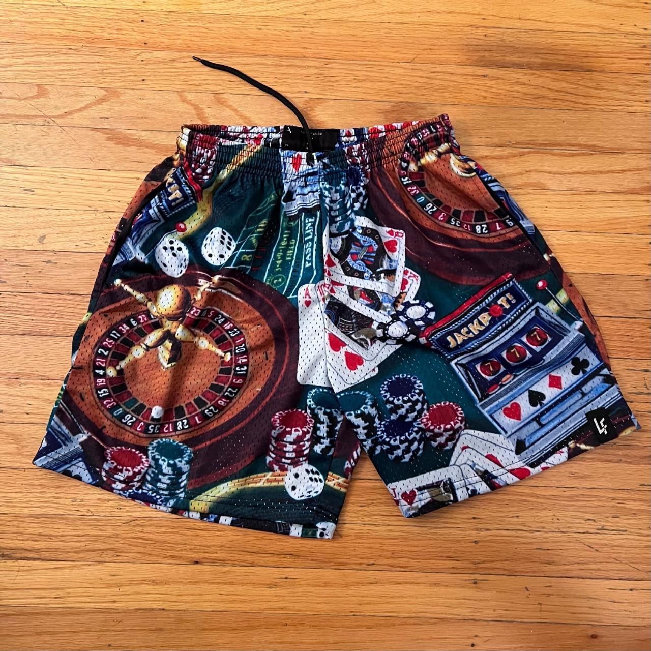 Large Vegas Print Mesh Shorts. Company: Lost Files.... - Depop