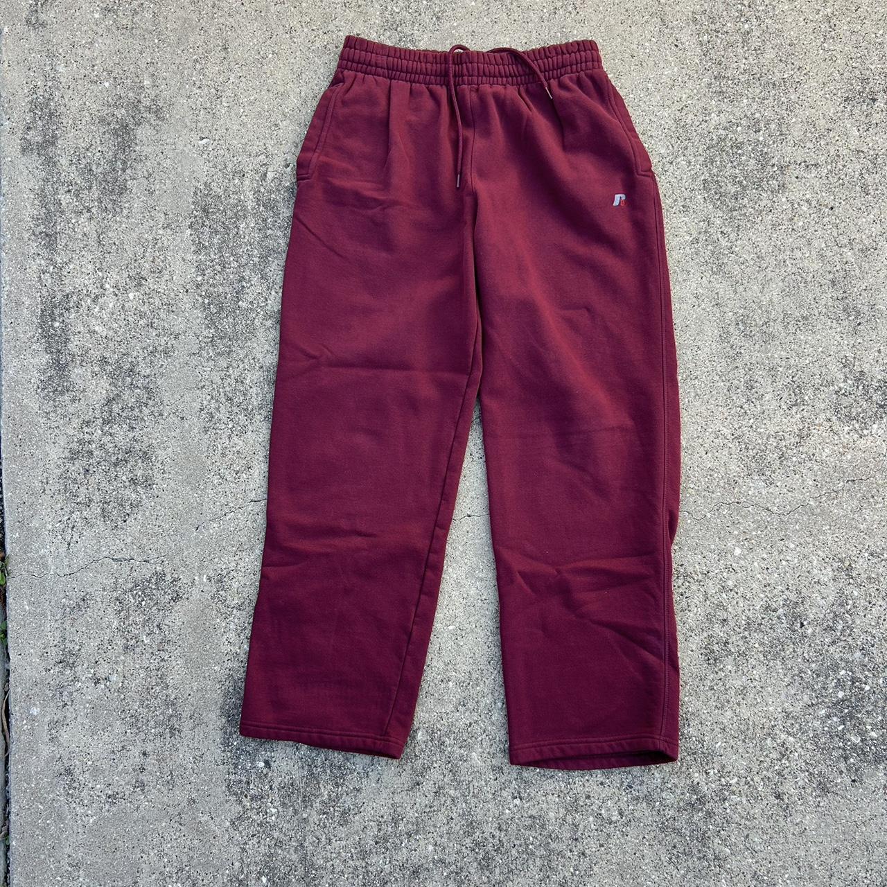 Vintage maroon burgundy Russell sweats Fit waist... - Depop