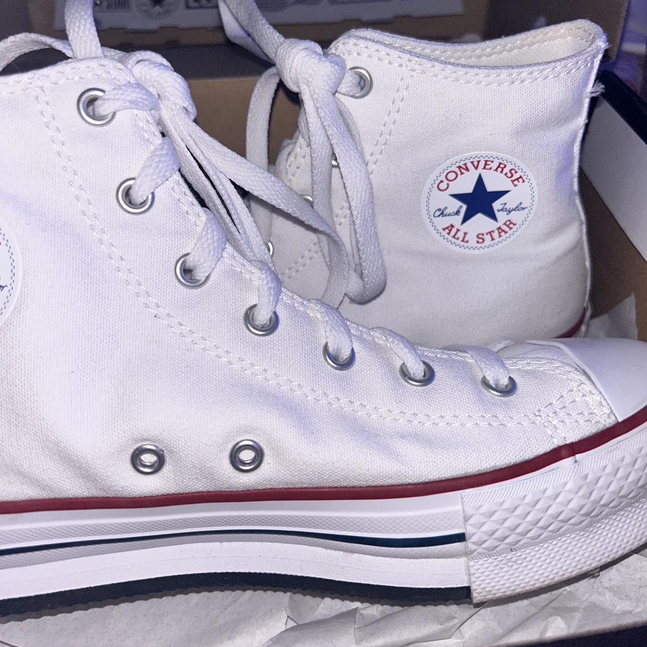 White platform all star converse. Good condition... - Depop