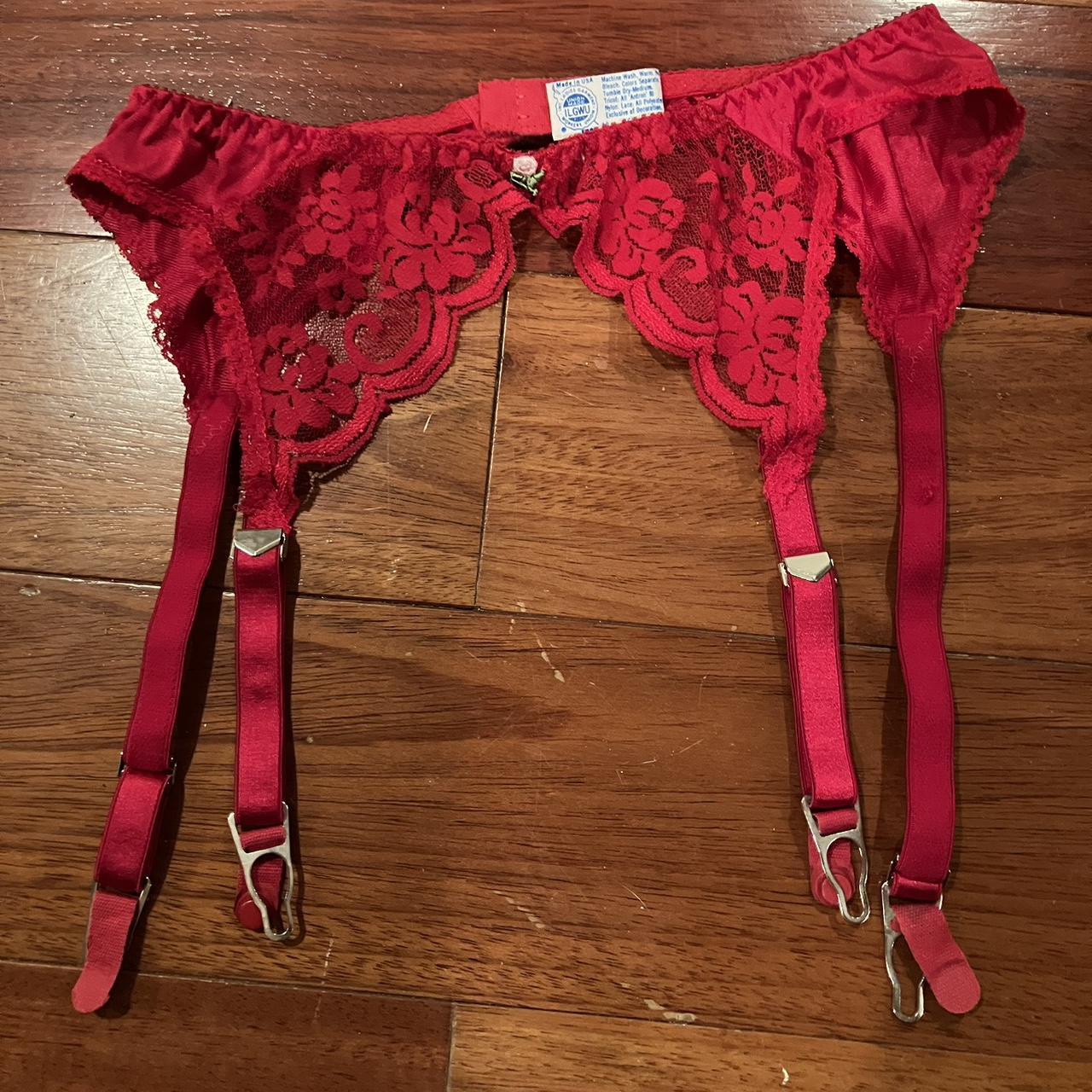Red Lace Garter Belt Super cute lace garter belt... - Depop