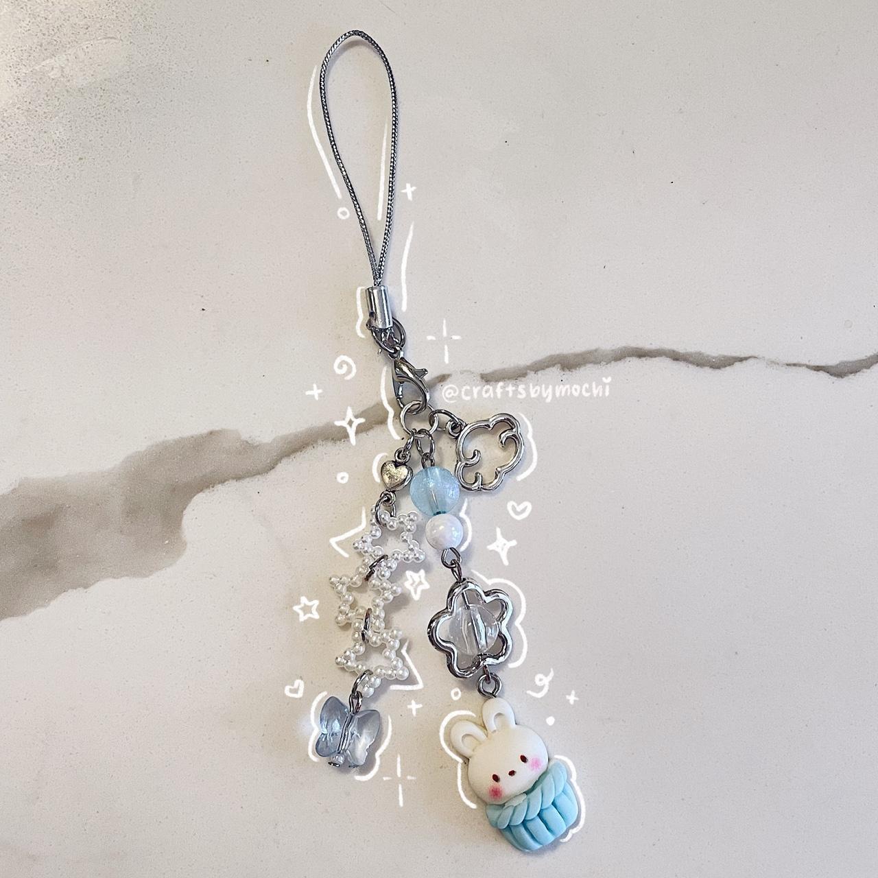 blue bunny phone charm 🫧 - handmade by me - comes... - Depop