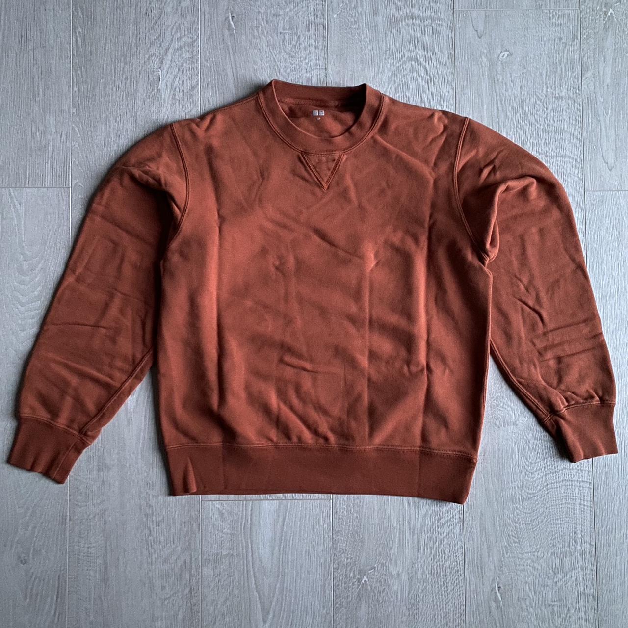 Orange uniqlo crewneck sweatshirt #streetwear... - Depop