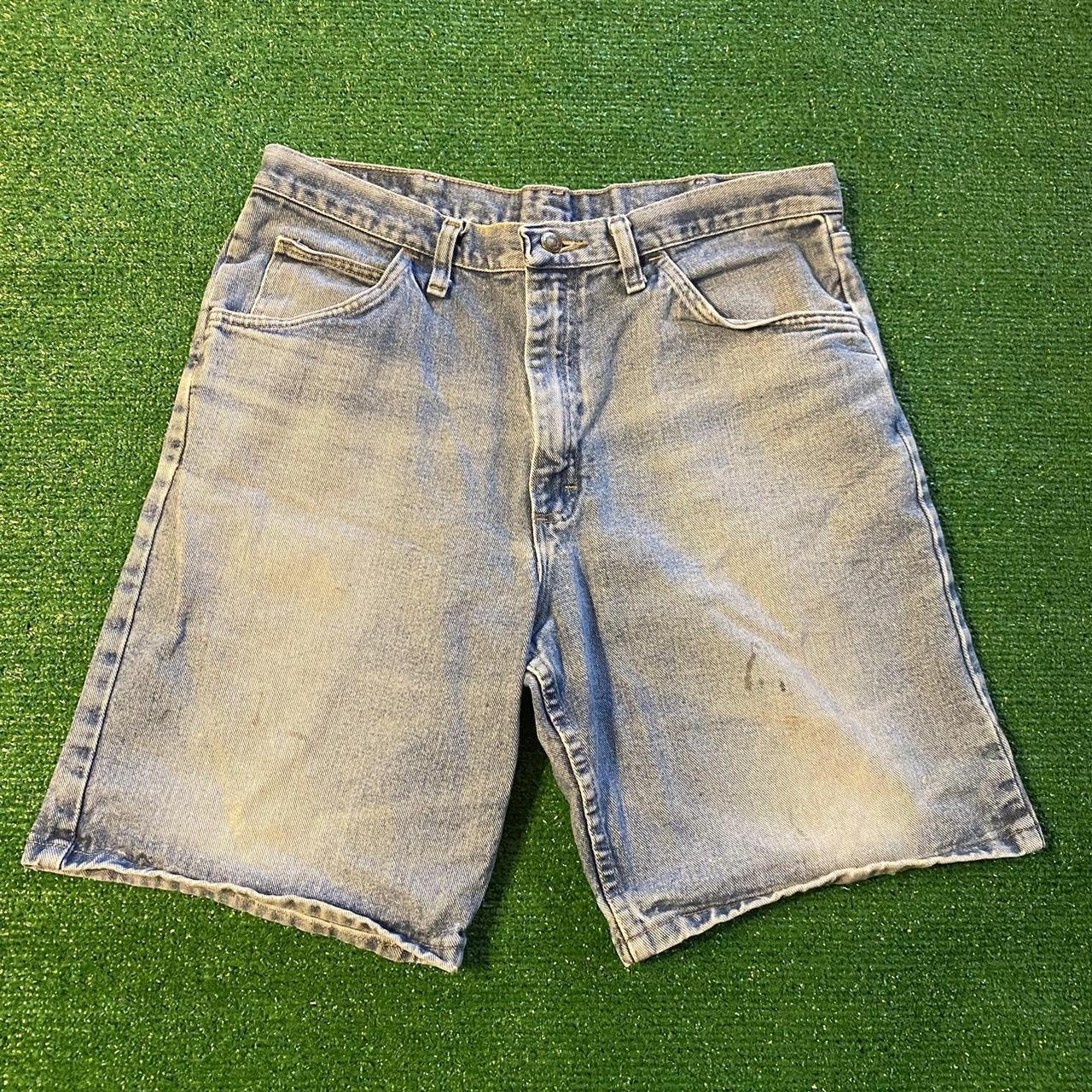 vintage wrangler jorts 34” waist small stain (last... - Depop