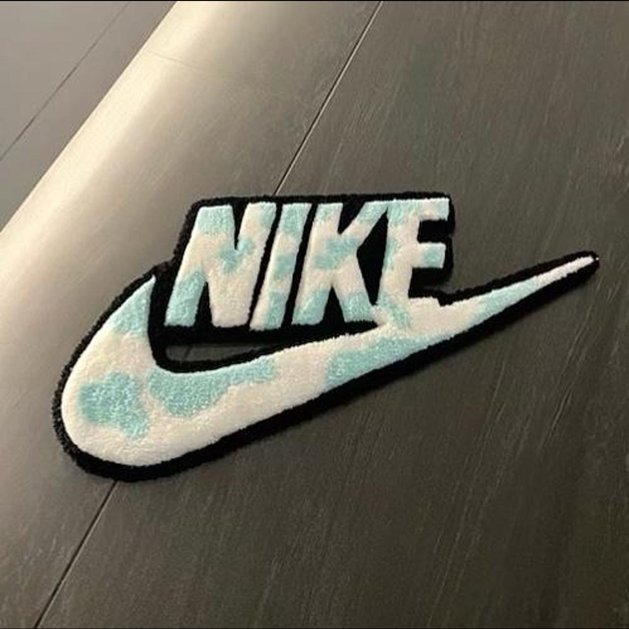 Nike 🐄 Custom Handmade Tufted Rug! Nonslip backing,... - Depop