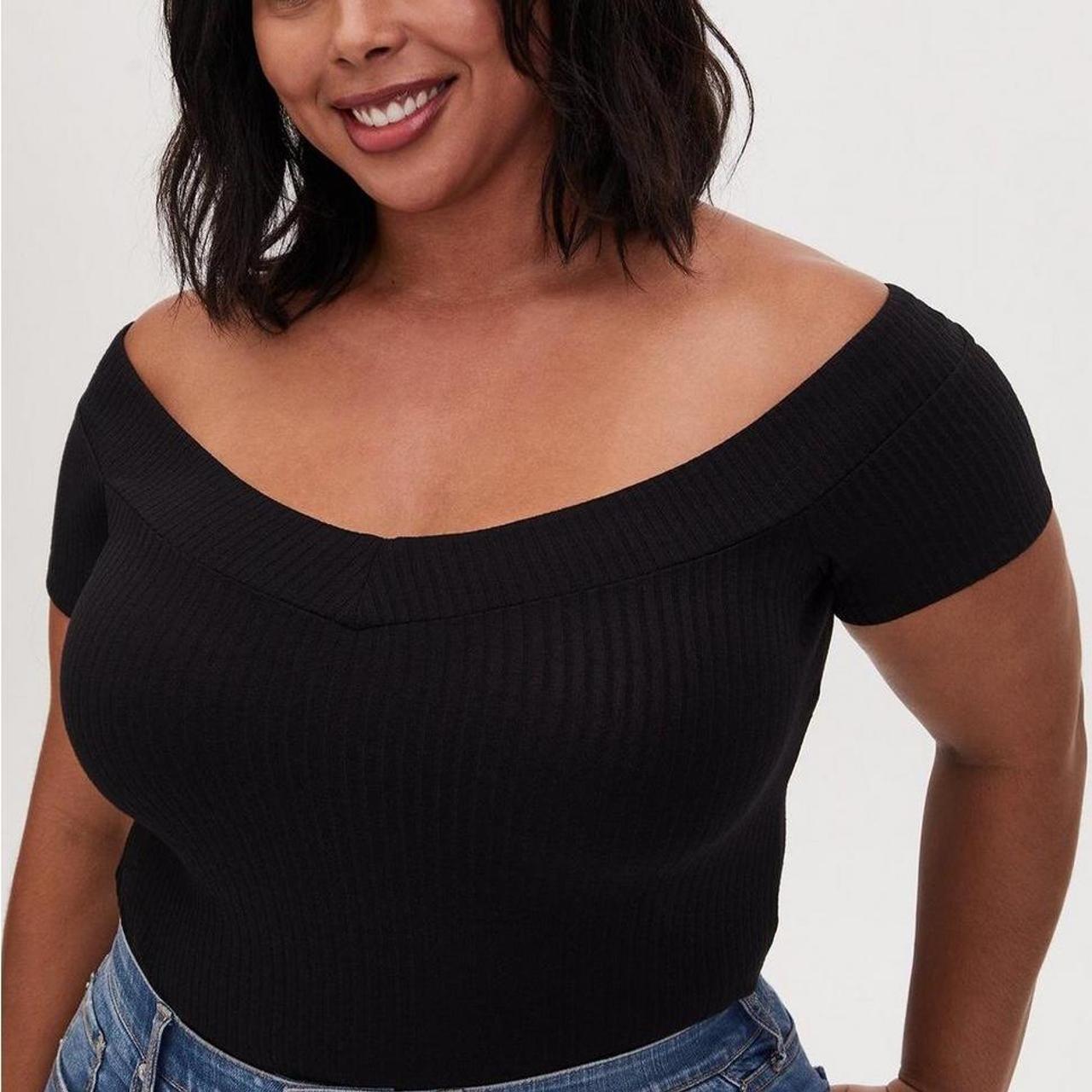 Torrid 2X ribbed criss cross off the shoulder v neck... - Depop