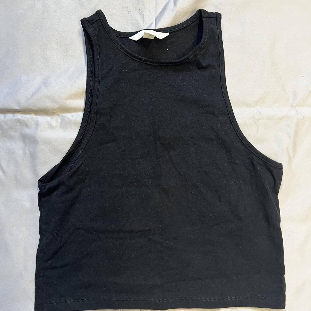 H&M Black basic tank top SIZE: M Never worn.... - Depop