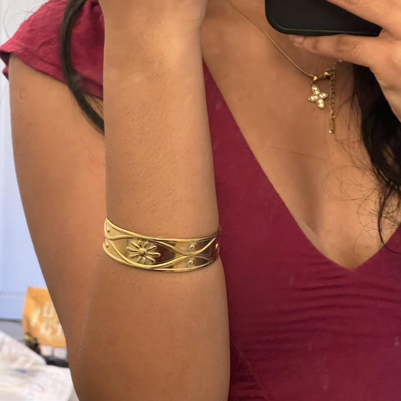 stunning floral gold prom arm cuff adjustable so... | Depop