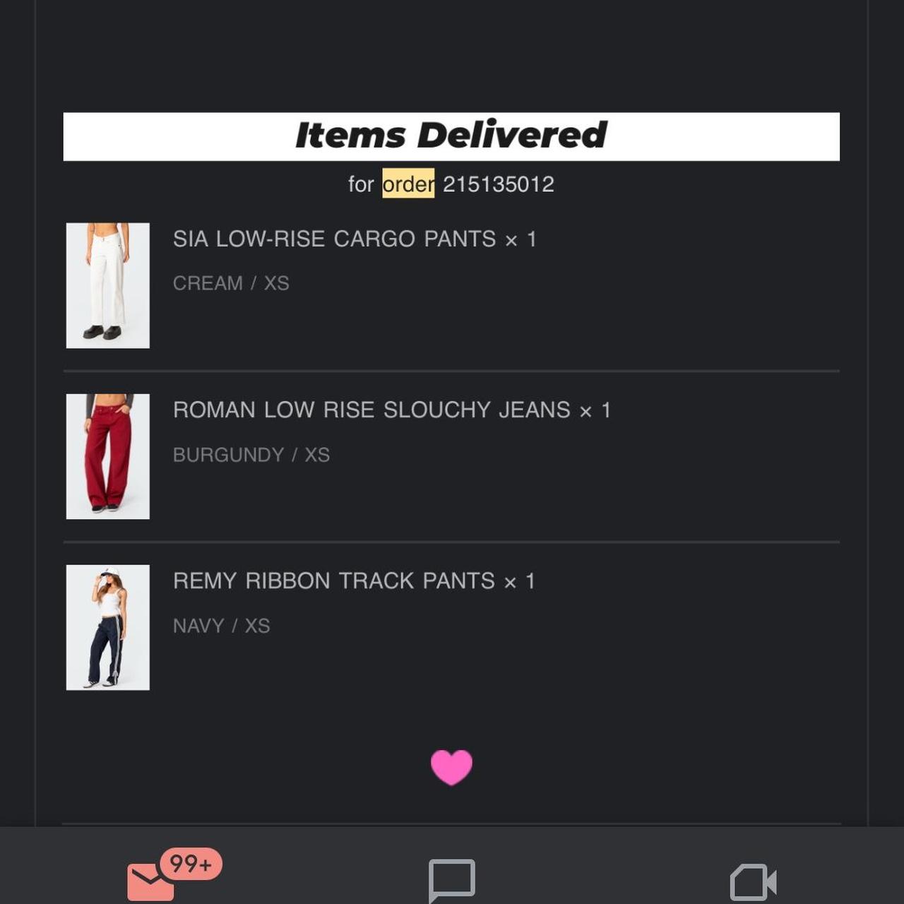 edikted ribbon track pants (do not buy- proof of... - Depop