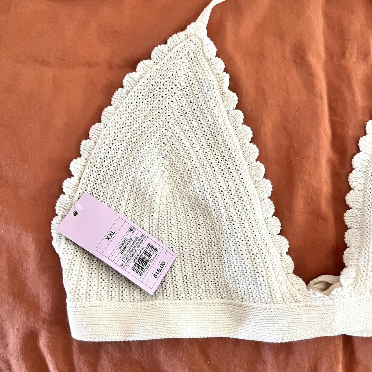 Target Wild Fable crochet cream bralette, size XXL |... - Depop