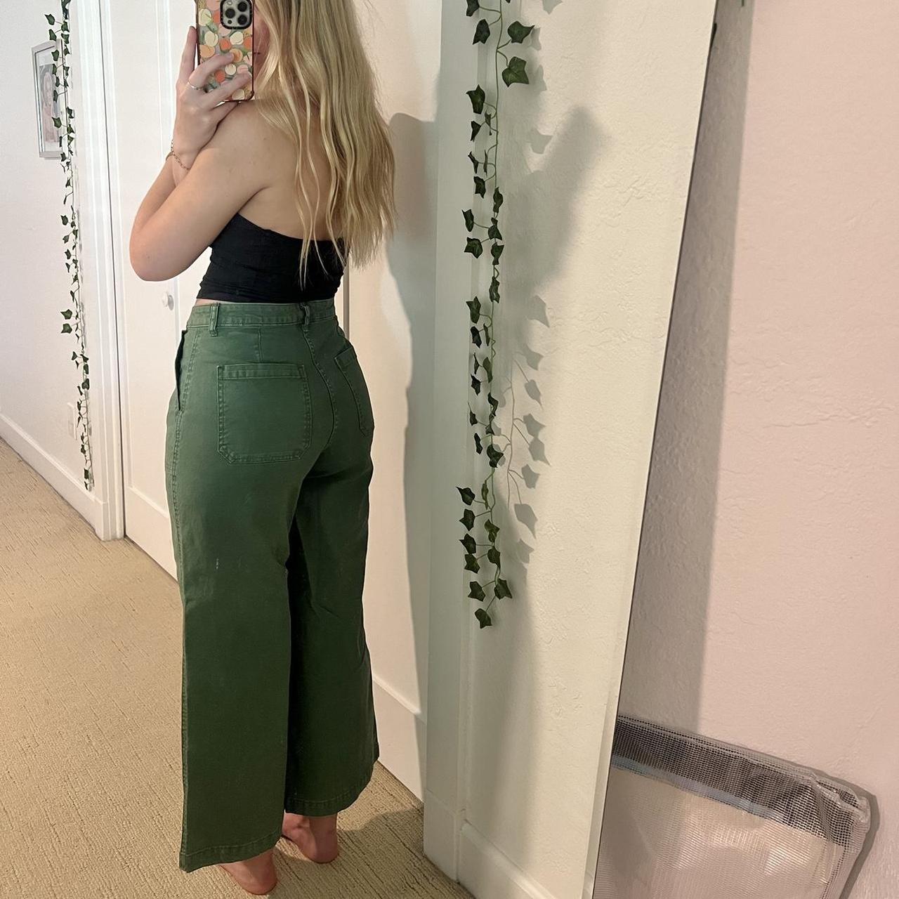 universal thread wide leg green pants • super... - Depop