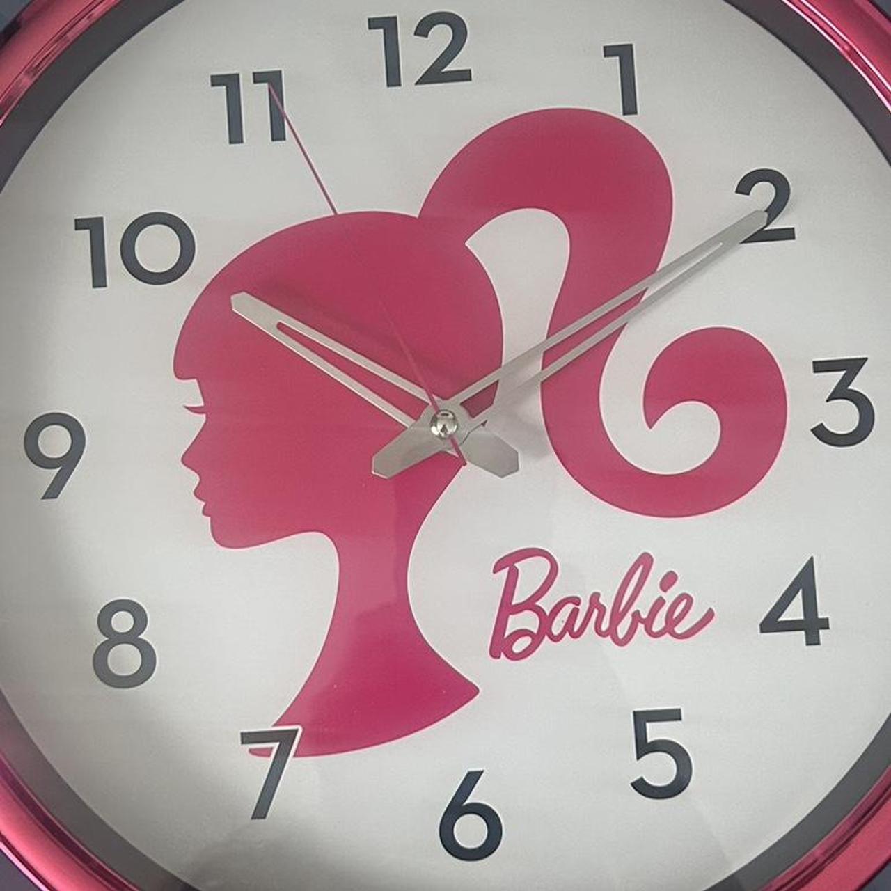 Pink Barbie Wall Clock Analog Display AA Batteries... - Depop