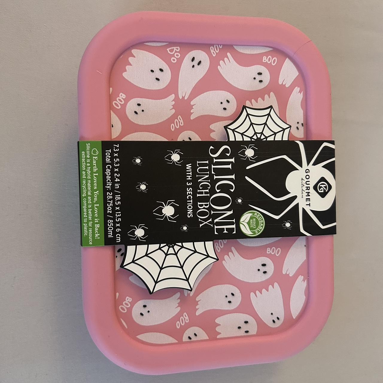 Viral Pink Ghost Pattern Halloween Lunch Box Storage... - Depop