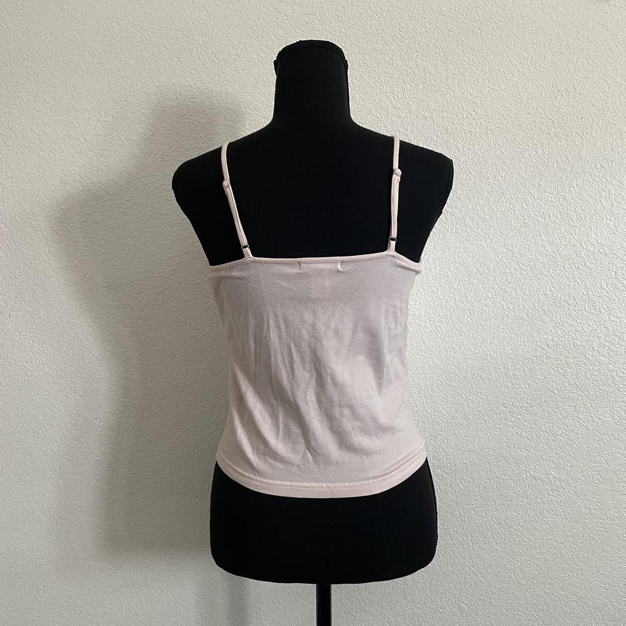Vintage baby pink cami with corset like design... | Depop