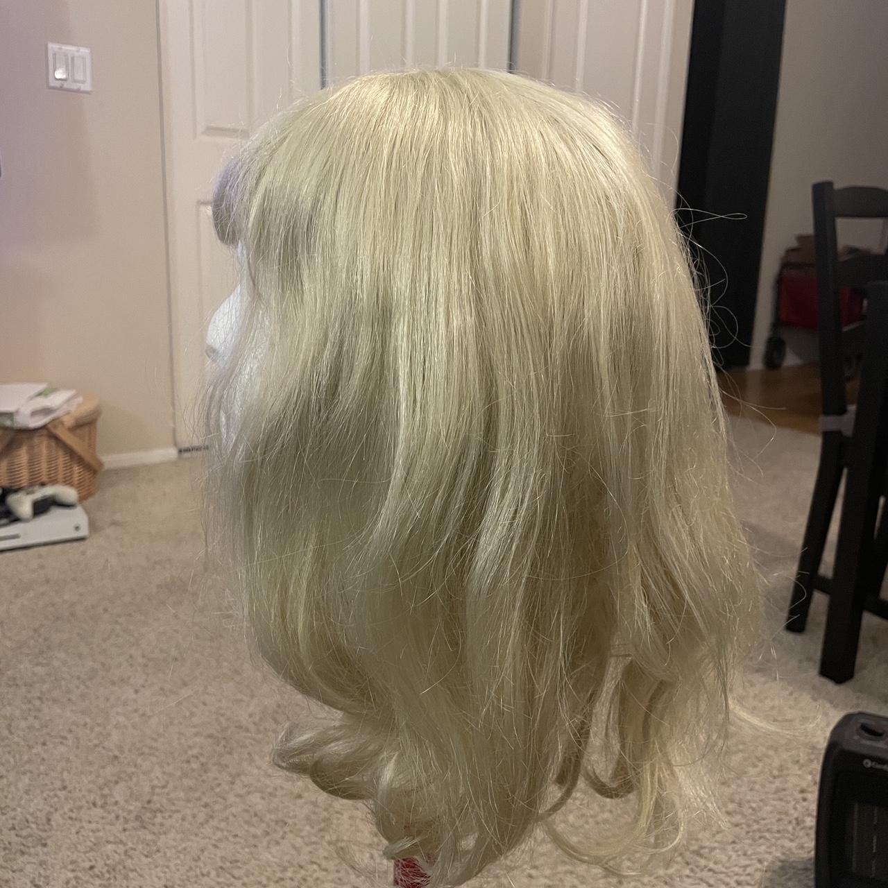 1950s style platinum blonde wig. Sorta thin but not... - Depop
