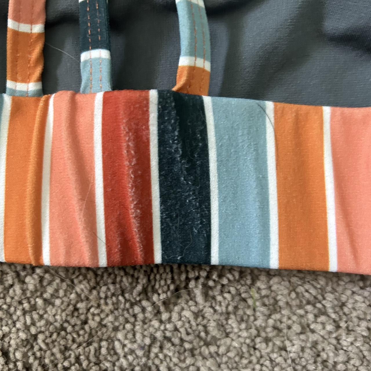 xs jolyn bikini top super cute print has some wear... - Depop