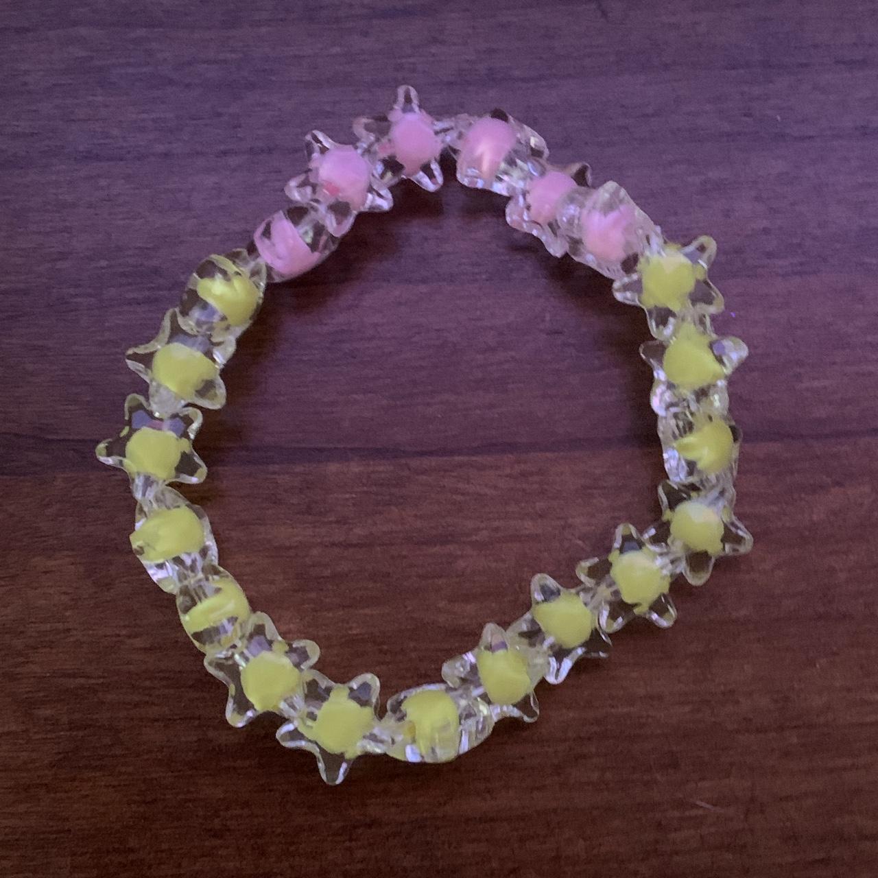 Cute stretchy pink lemonade bracelet - Depop