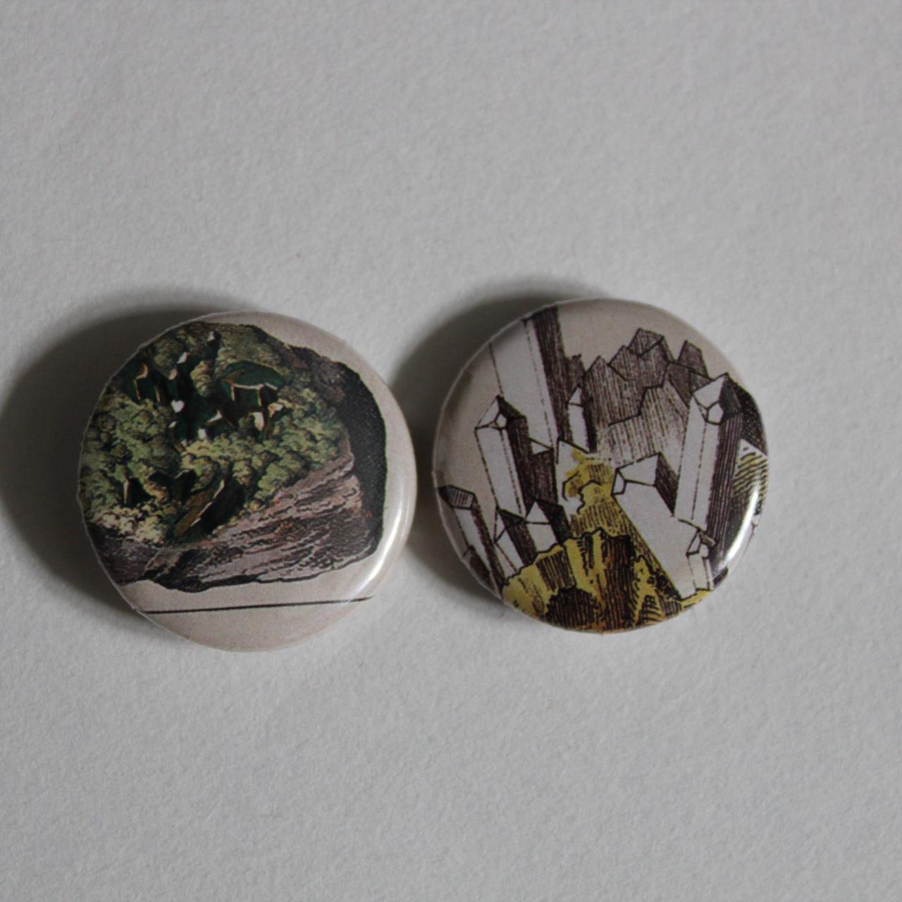 Crystal pin badges bundle. 2x25mm - Depop