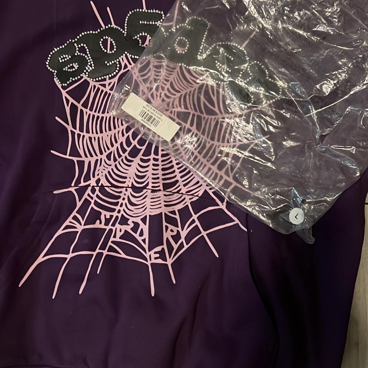 Sp5der Hoodie Grape Size Large worn a couple of... - Depop