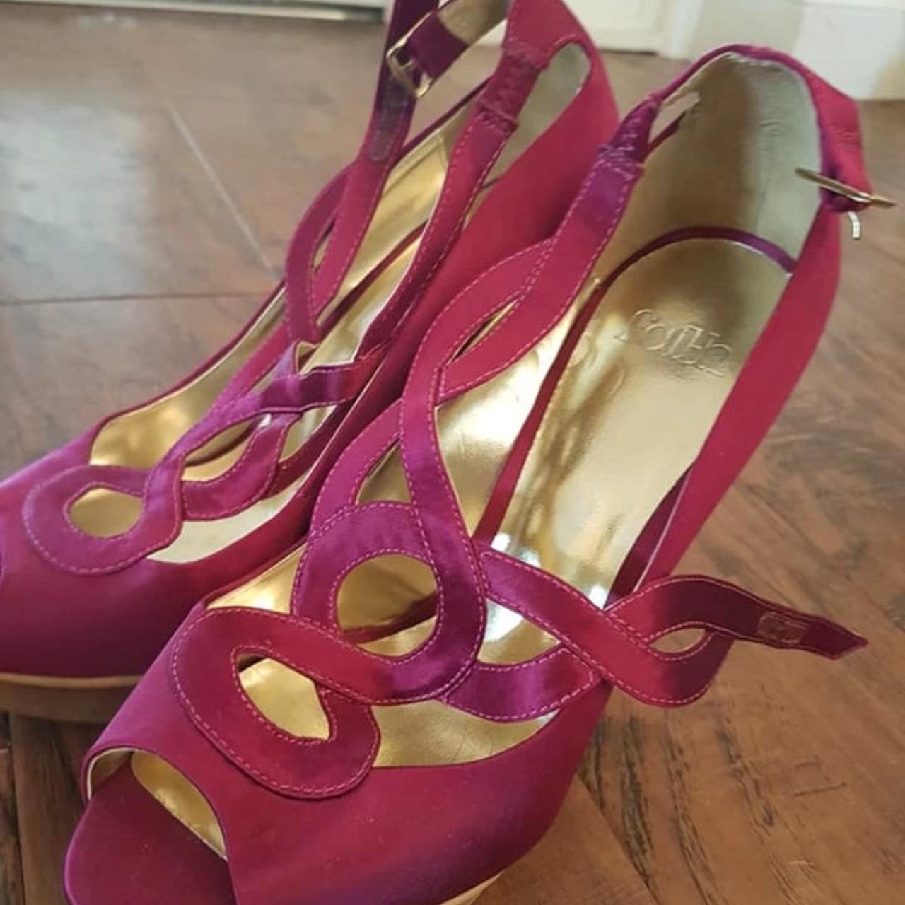 Fuchsia Pink Faith High Heel Satin shoes Size 7. In... - Depop