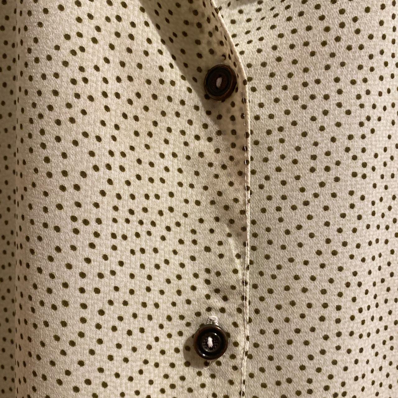 Vintage american collared polka dot button up -... - Depop