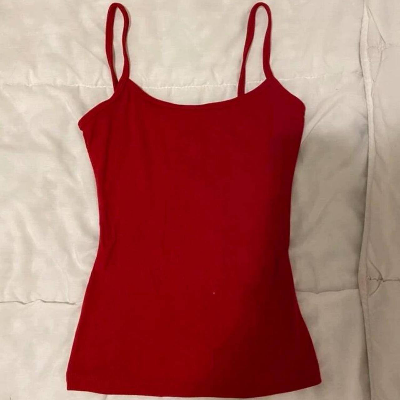 Scarlet red ribbed tank top Size small In perfect... - Depop