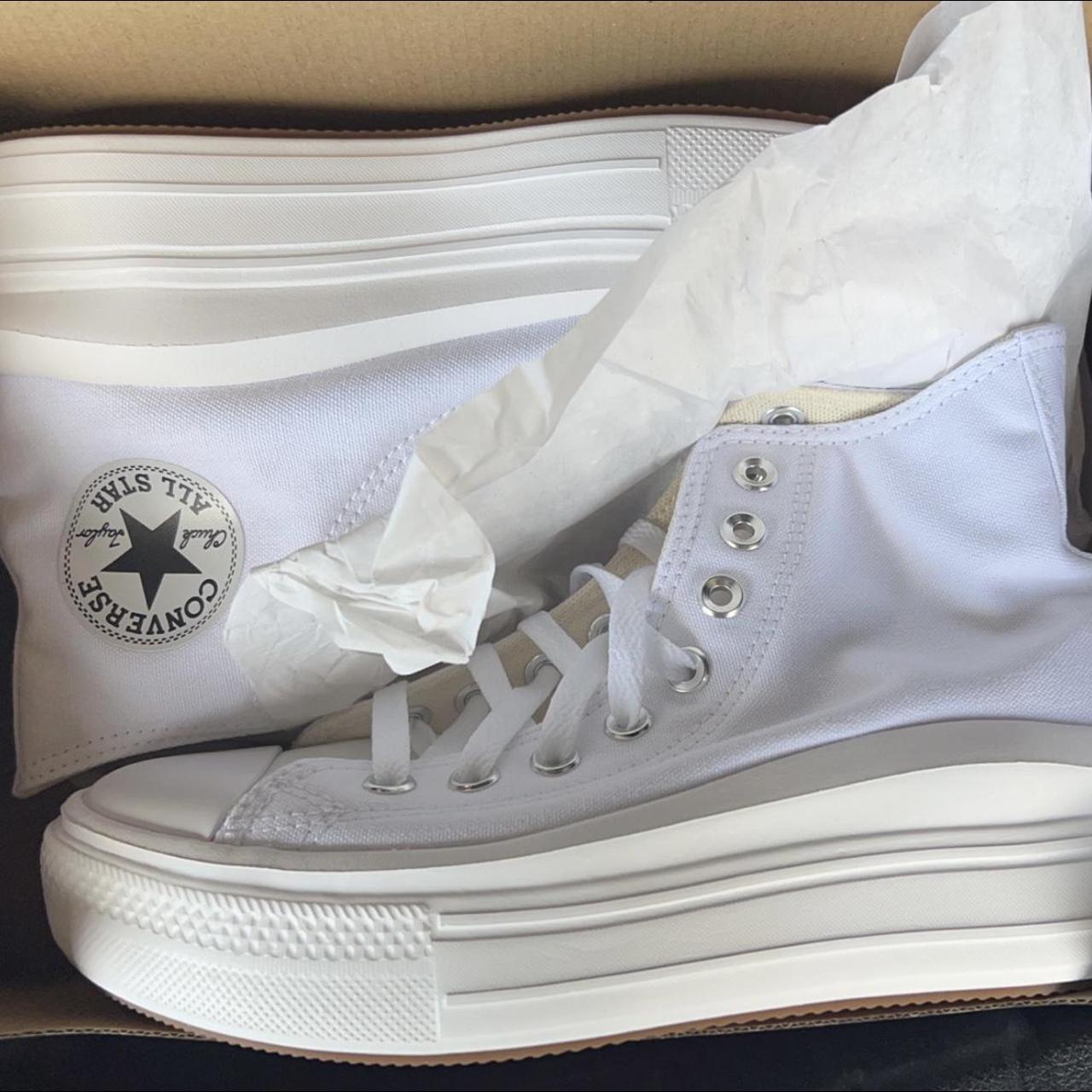 White Hightop Platform Converse - size 7 - never... - Depop