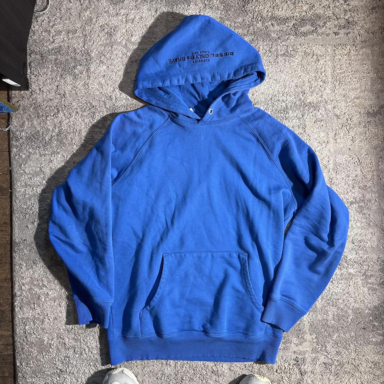 Diesel blank pullover hoodie Few oil spots shown in... - Depop