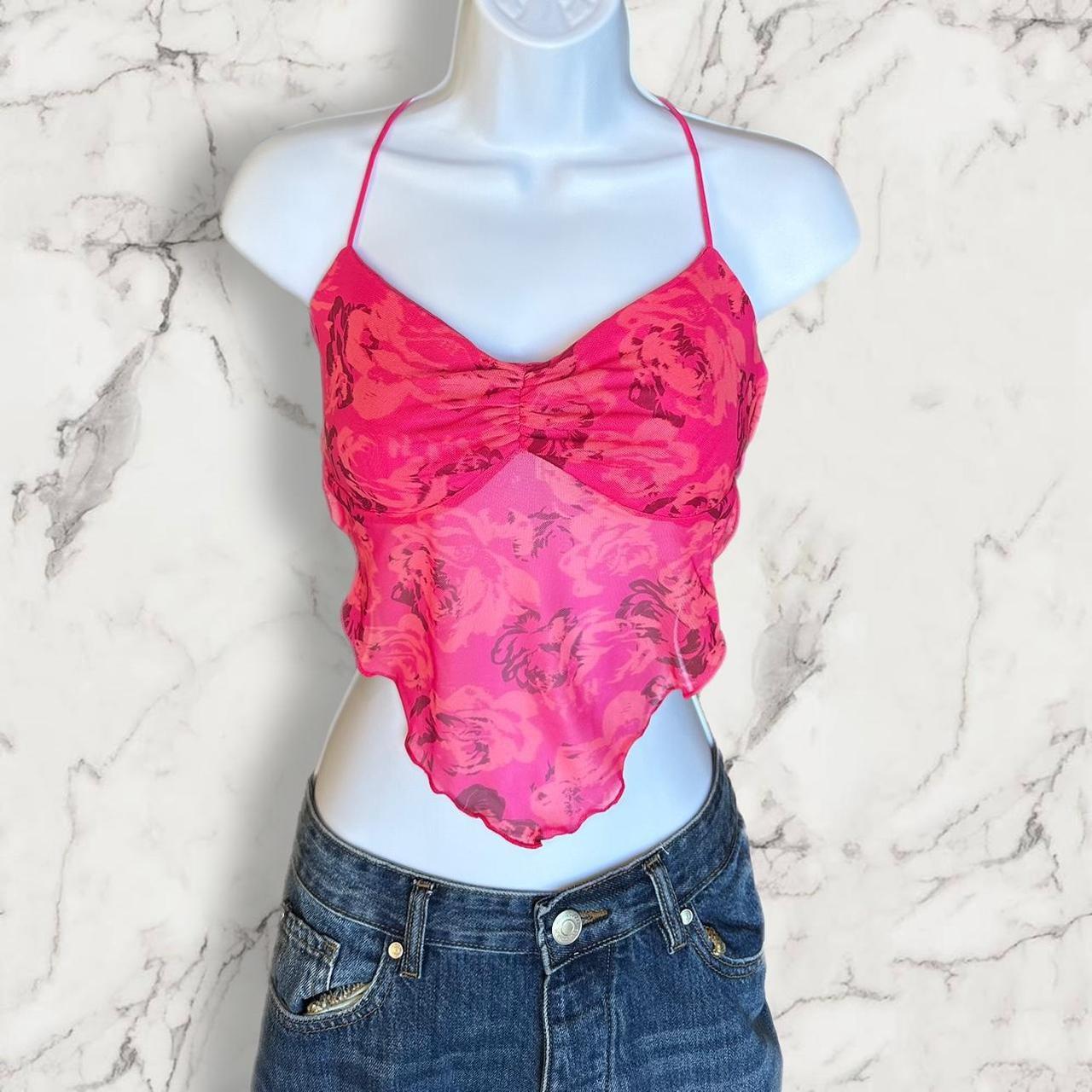 Vibrant Y2k Floral Print Halter Top Brand New Depop