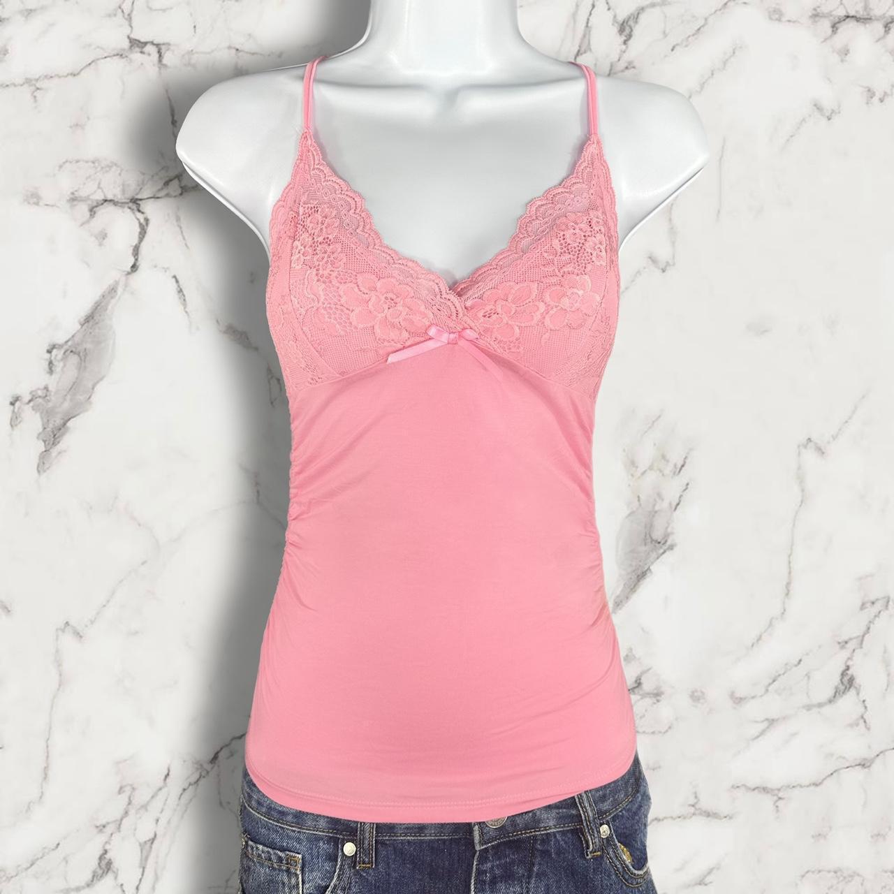 baby pink cami top *brand new* size small basic y2k... - Depop