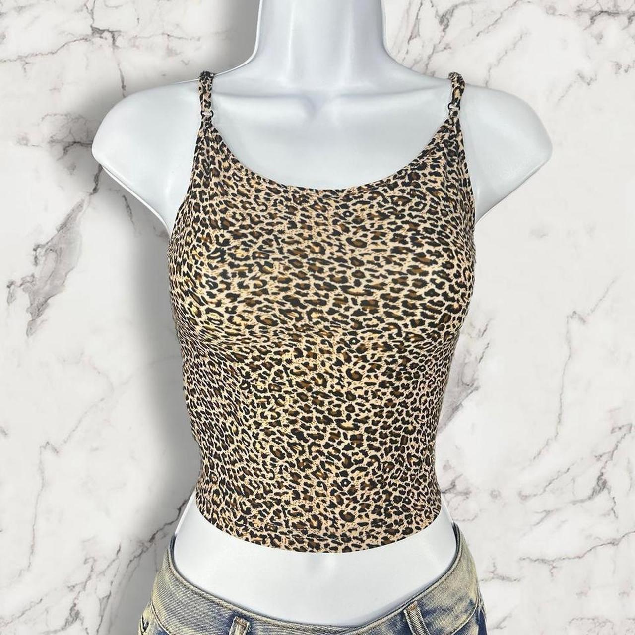 leopard print cami top *brand new* size small tan... - Depop